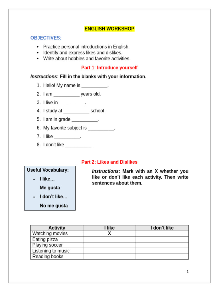 ENGLISH WORKSHOP | PDF | Desserts