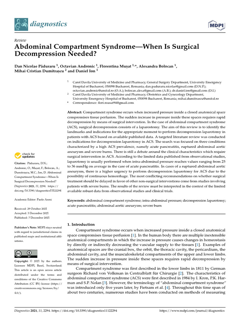Abdominal Compartment Syndrome 2021 | PDF | Clinical Medicine ...