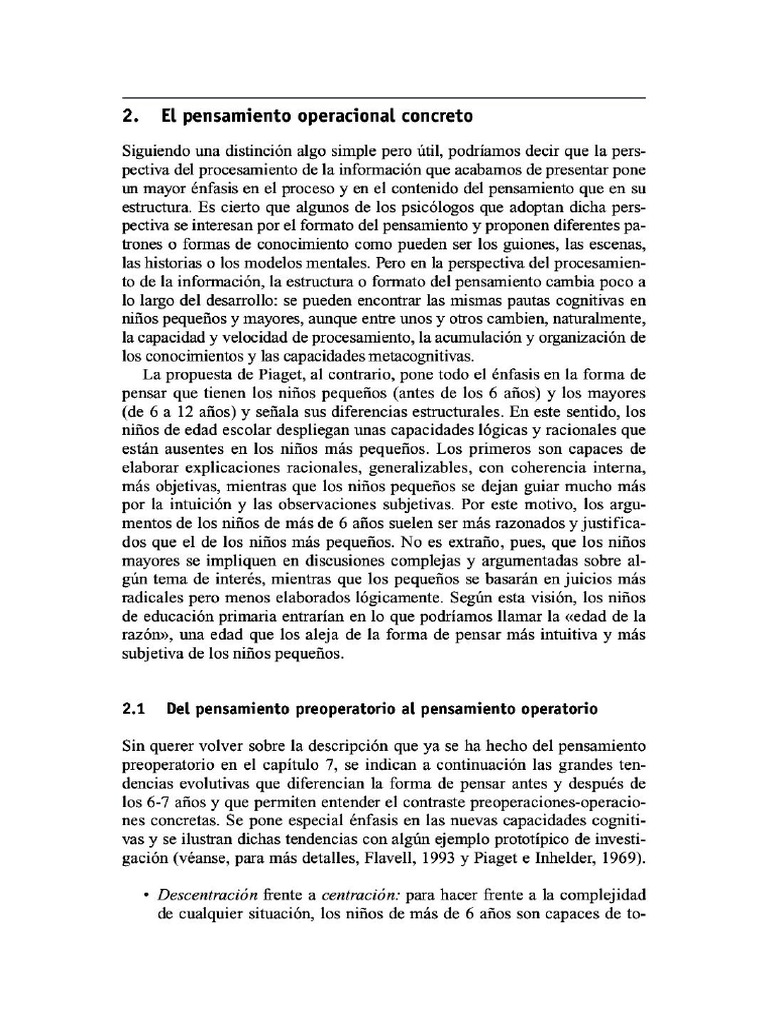 Pensamiento Operacional Concreto | PDF