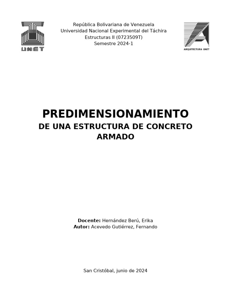 Predimensionamiento Estructura Concreto | PDF