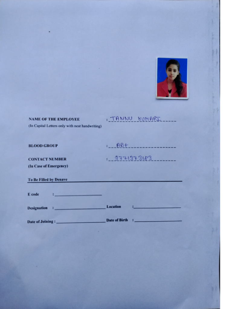 Identity Card Form | PDF