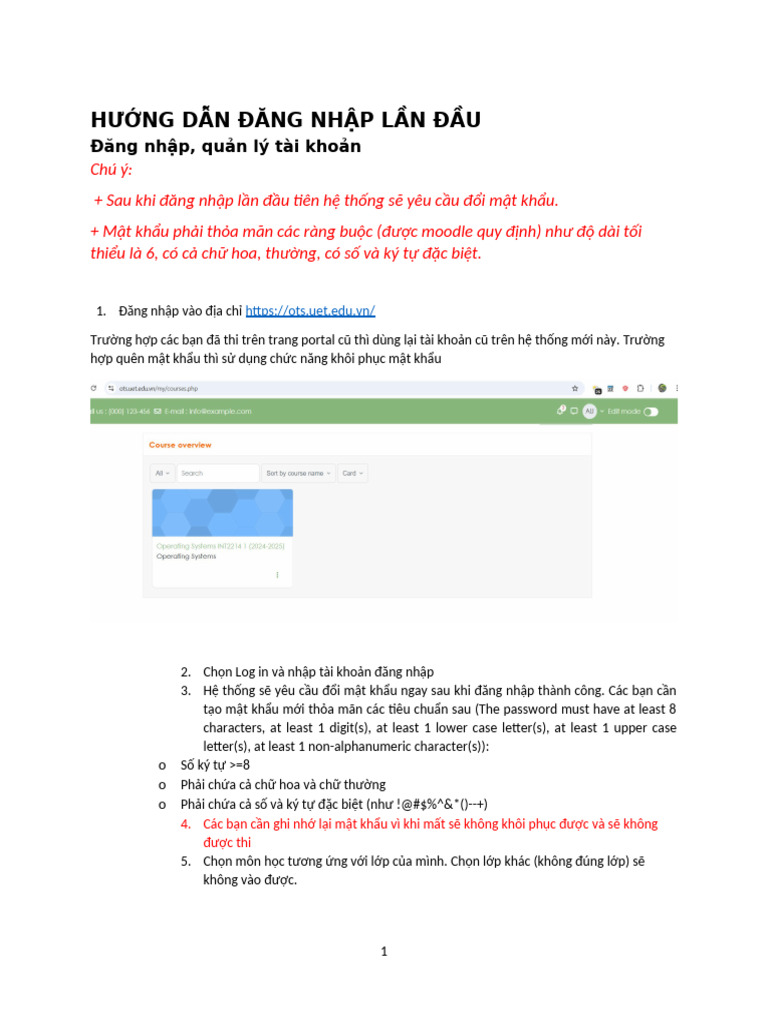 Huong Dan Dang Nhap 2025 | PDF