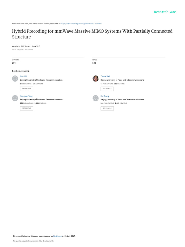 Hybrid_Precoding_for_mmWave_Massive_MIMO_Systems_W | PDF | Mimo | Radio Technology