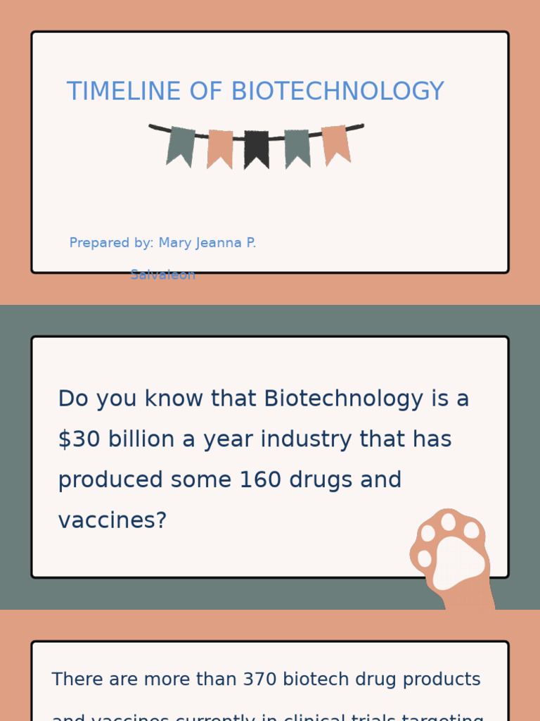 2 Biotechnology Timeline | PDF | Dna | Biotechnology