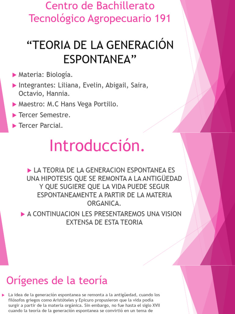Teoria de la Generacion espontanea | PDF | Vida | Teoría