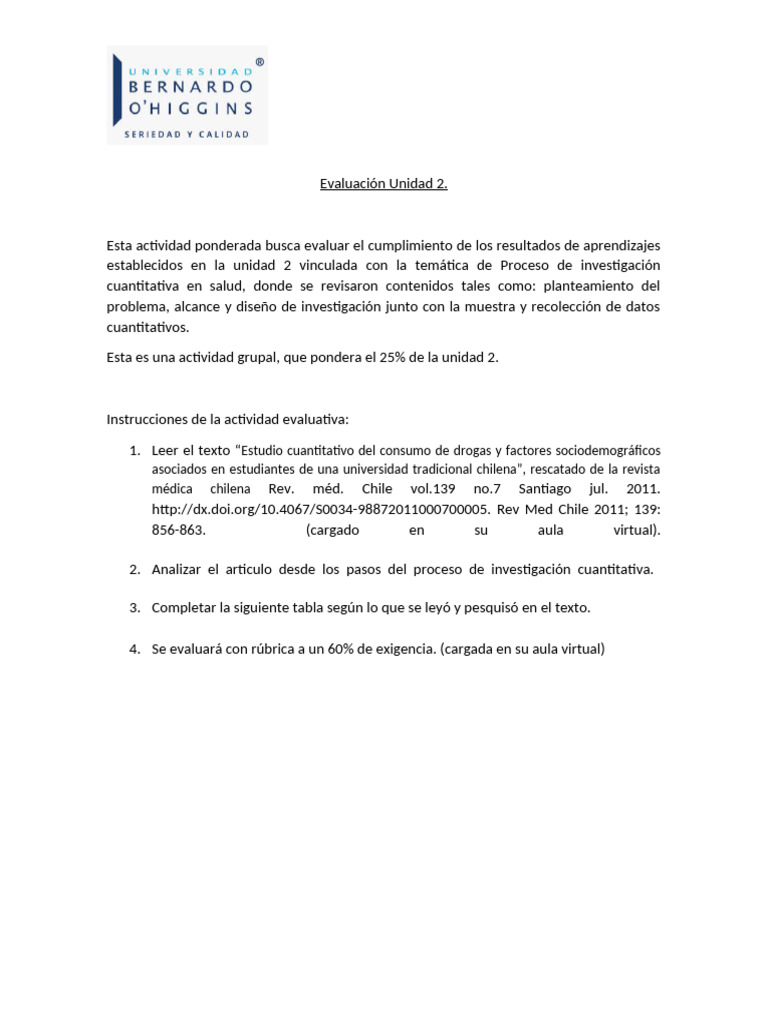 EVALUACIÓN Unidad 2 | PDF