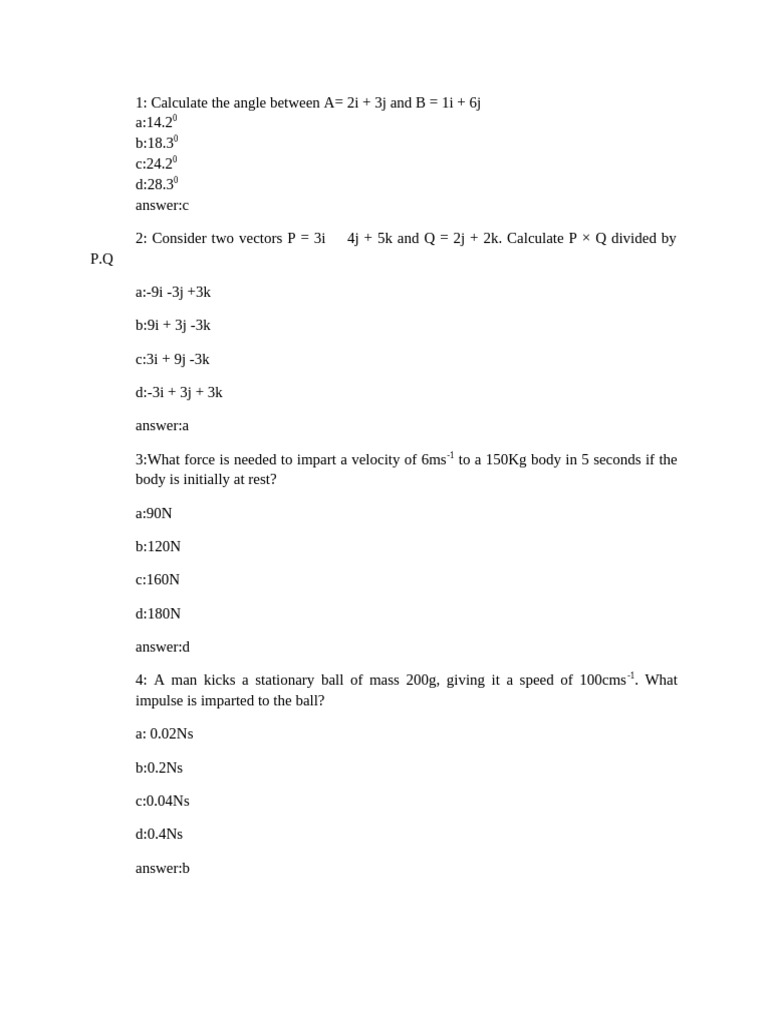 Physics Problems and Solutions | PDF | Velocity | Acceleration