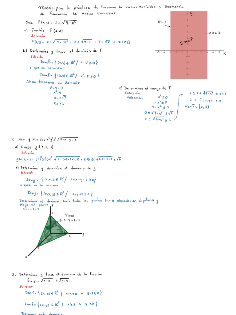 Modelo para La Práctica 02 Funciones de Varias Variables | PDF