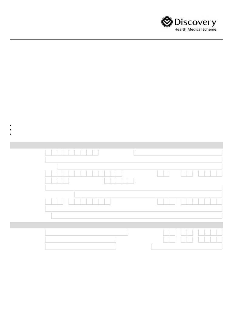 Discovery Health Member Transfer Form | PDF | Government And Personhood