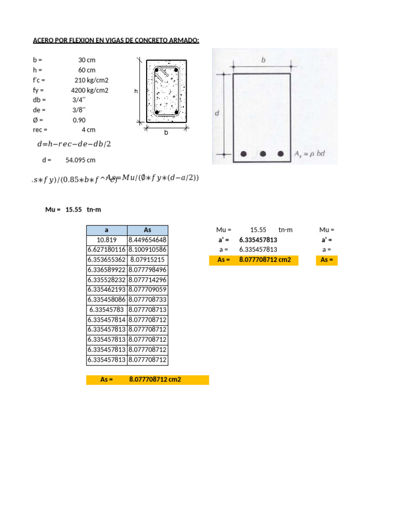 Acero en Vigas | PDF