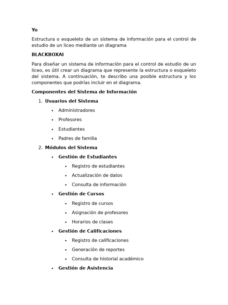 Estructura de un sistema de informacion control de estudio | PDF | Información | Bases de datos