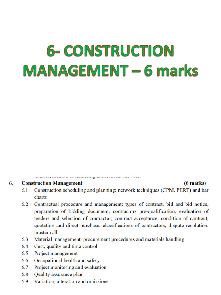 6.1 Upto Last Construction Management | PDF | Project Management