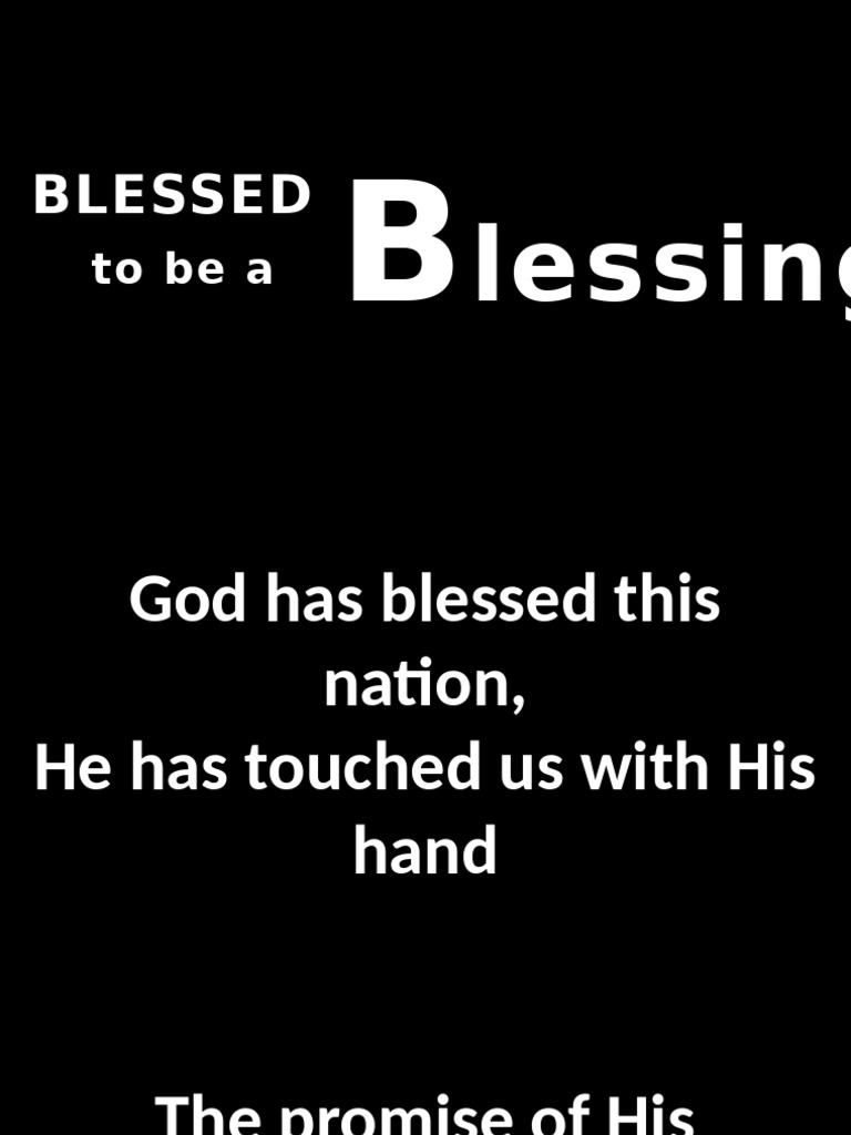 Blessed to be a Blessing | PDF