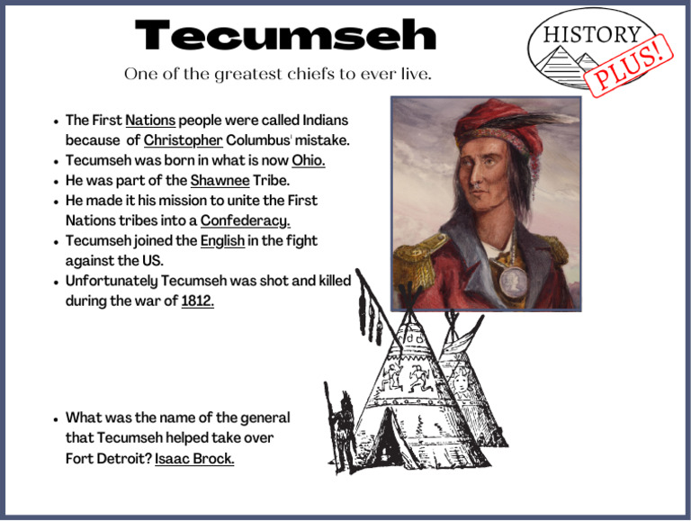 Tecumseh: Shawnee Leader and Confederacy Advocate | PDF
