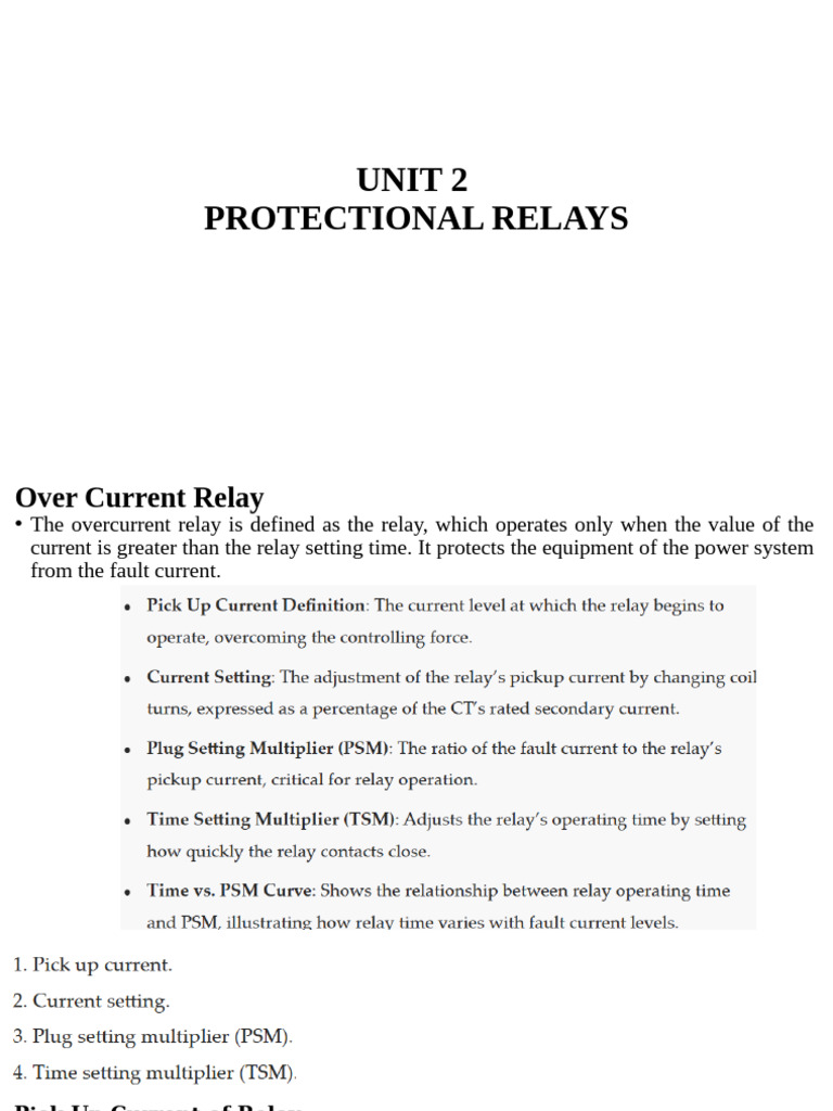Unit 2 Protectional Relays | PDF | Relay | Electrical Impedance