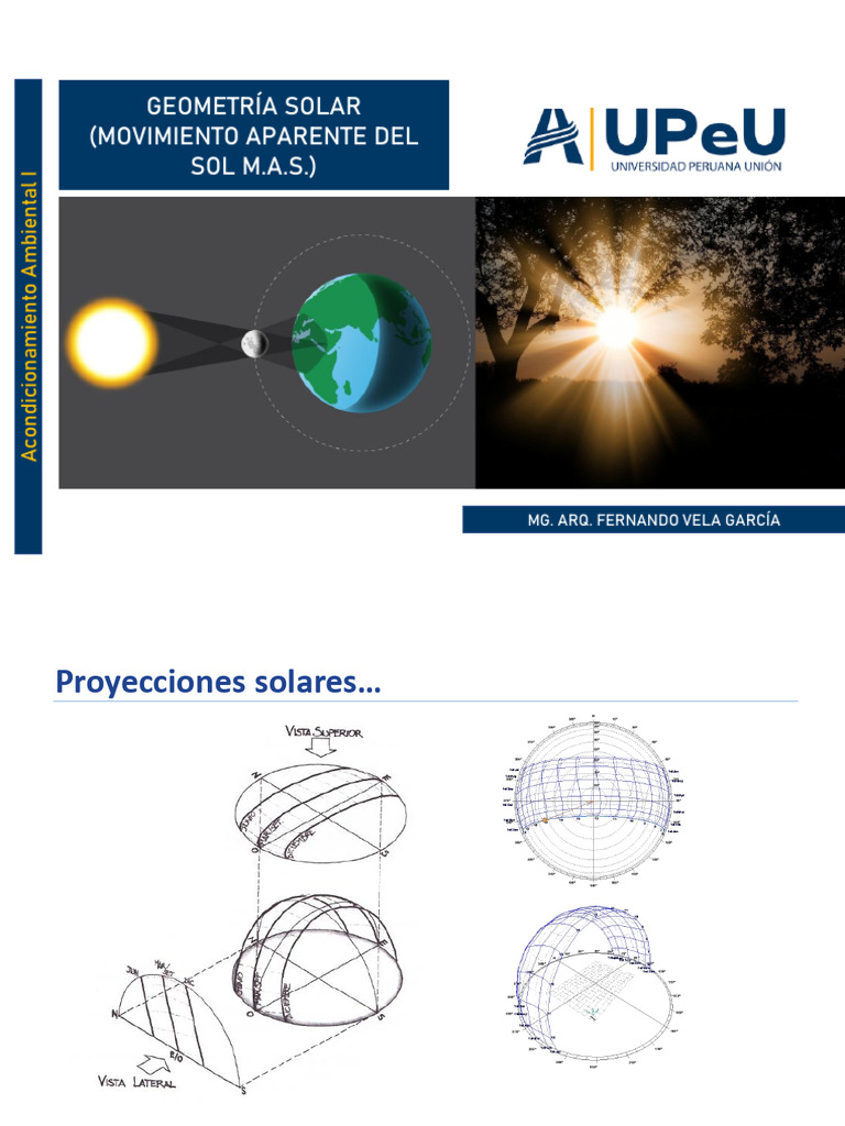 Clase II Geometria Solar M.A.S y Proyeccion Solar | PDF | Latitud | Ecuador