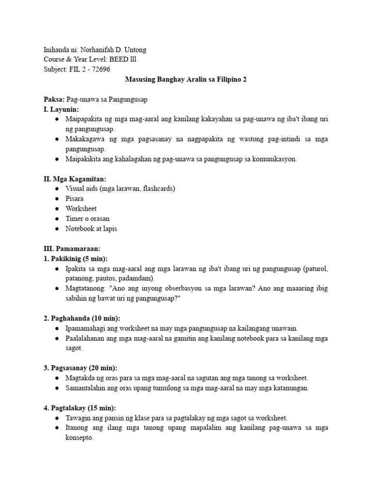 Mga Banghay Aralin | PDF
