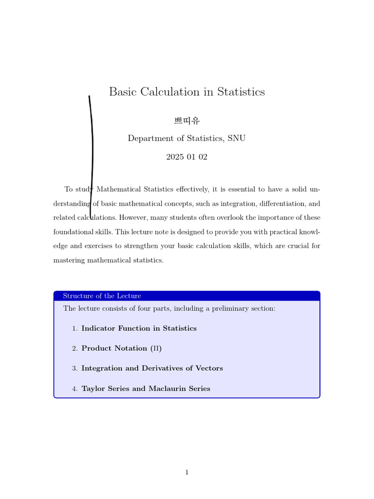 Essential Statistical Calculations Guide | PDF | Gradient | Derivative