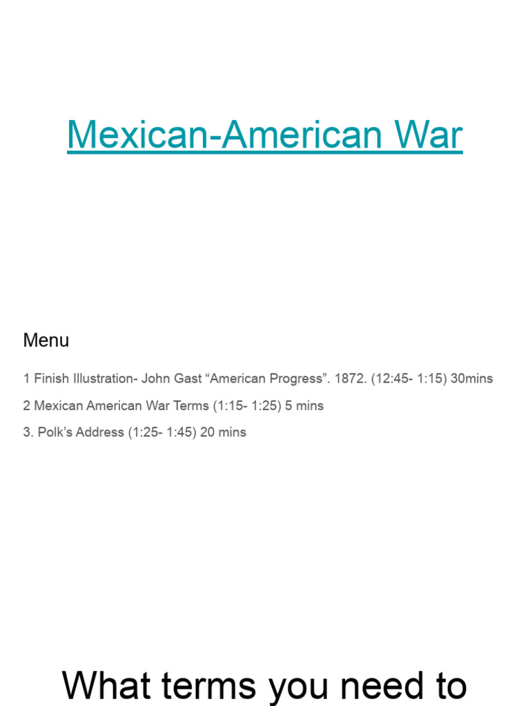 Overview of the Mexican-American War | PDF | Mexican–American War | Mexico