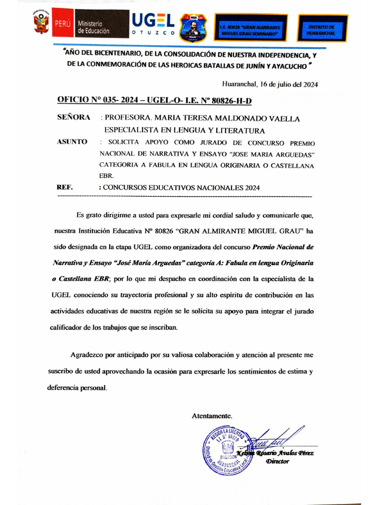 Informe Del Área de Letras | PDF