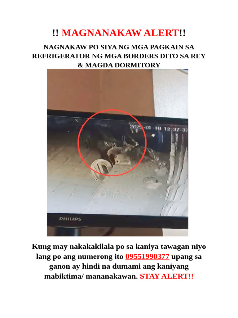 Magnanakaw Alert: Nagnakaw Po Siya NG Mga Pagkain Sa Refrigerator NG ...