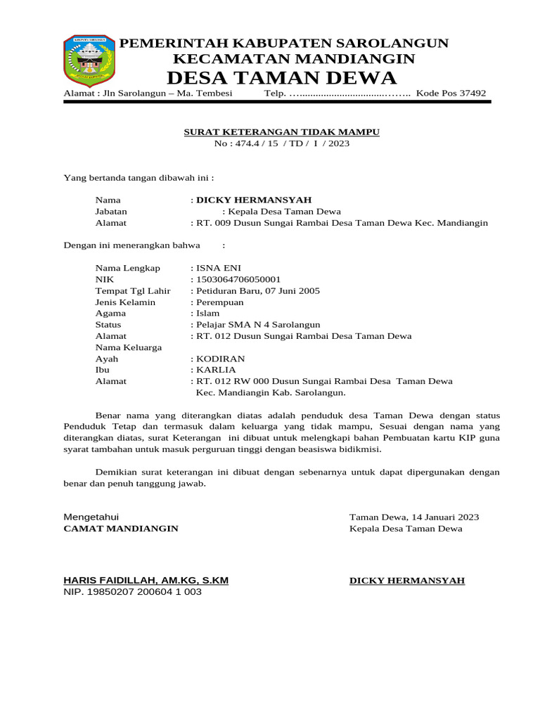 Usulan Kip Dan Penghasilan | PDF