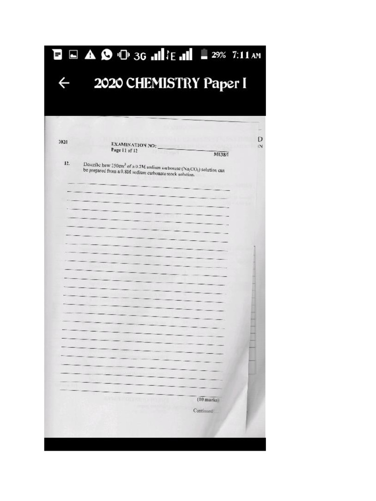 2020 Chem Paper 1-1 | PDF