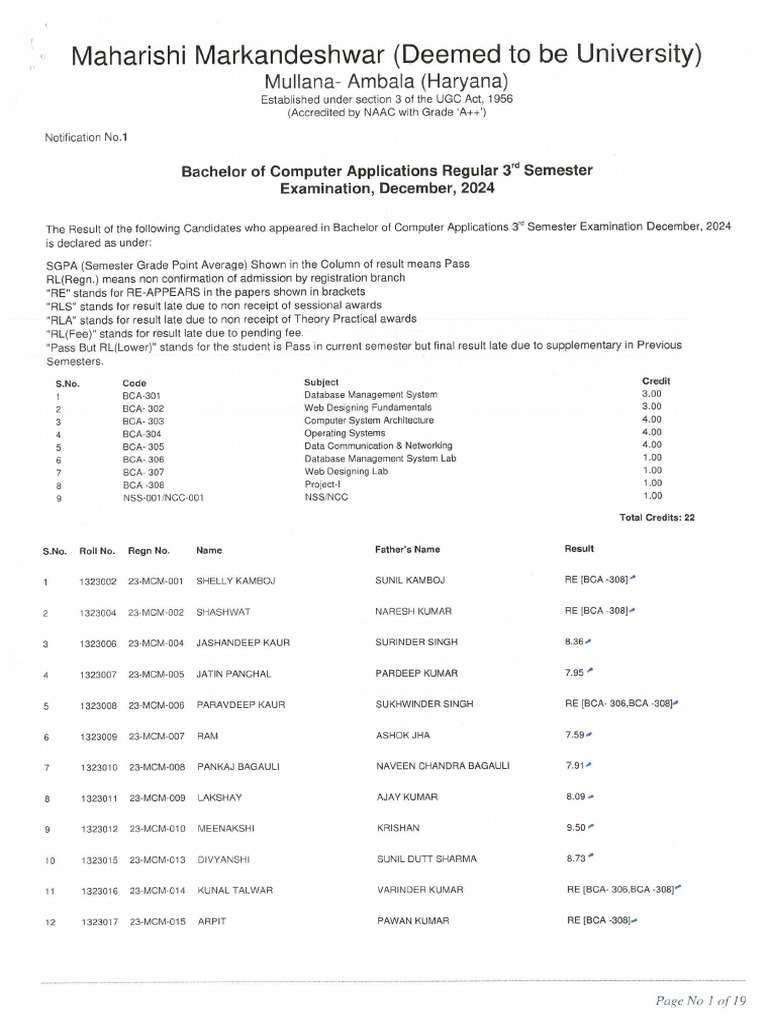 BCA 3rd (Regular) | PDF