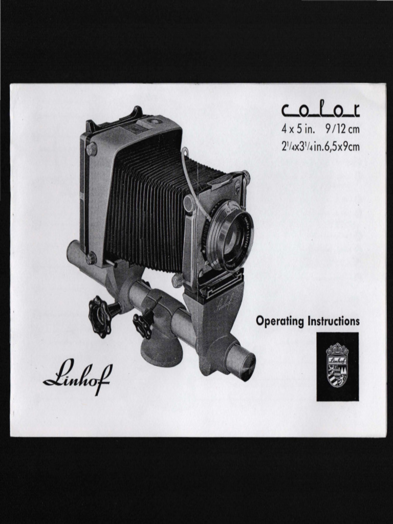 Linhof Kardan Color 4x5 Camera Guide | PDF | Camera Lens | Camera