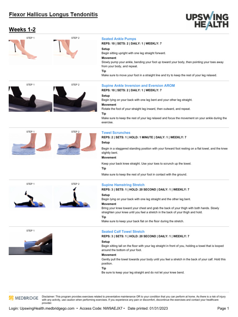 Flexor Hallicus Longus Tendonitis | PDF | Anatomical Terms Of Motion | Foot