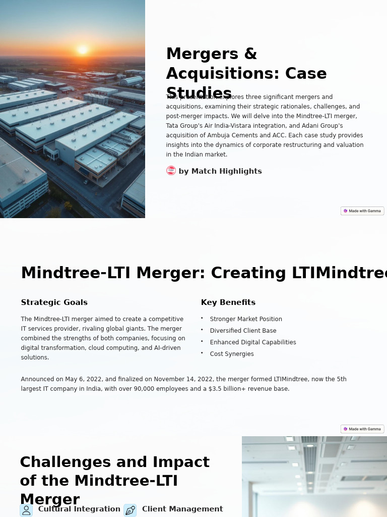 Mergers and Acquisitions Case Studies | PDF | Mergers And Acquisitions | Business Economics