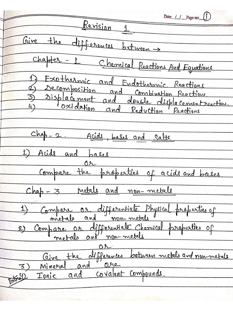 Imp Difference Science 10th Revision 1 Annual-1 | PDF