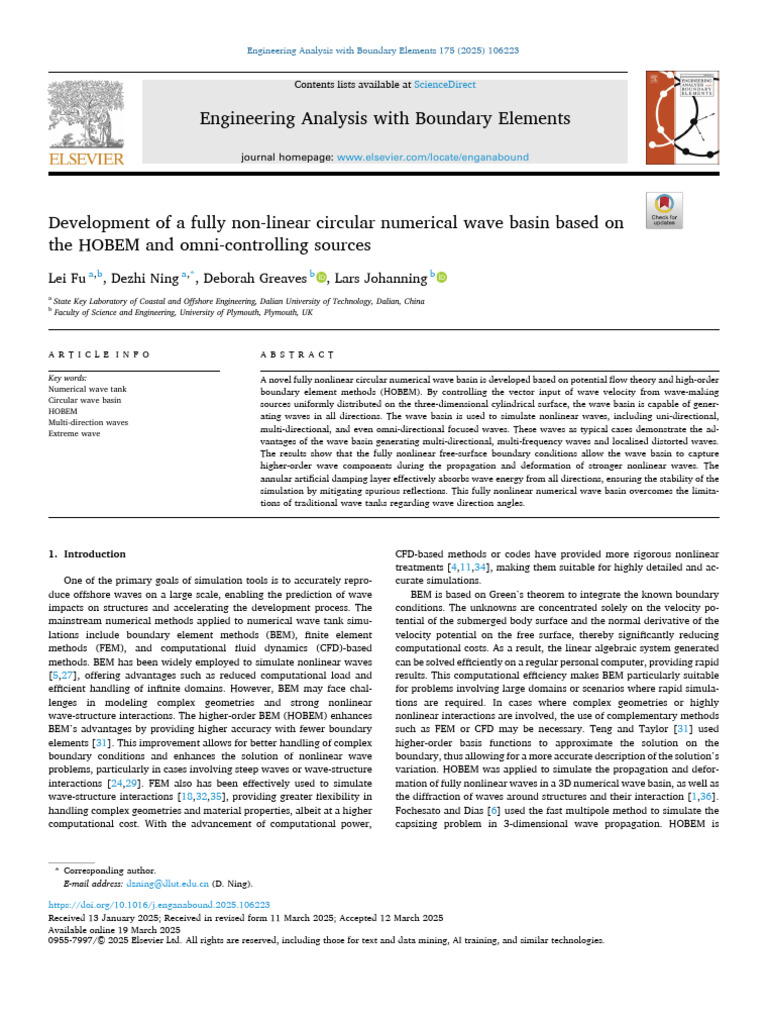 Nonlinear Circular Wave Basin Development | PDF | Waves | Finite ...