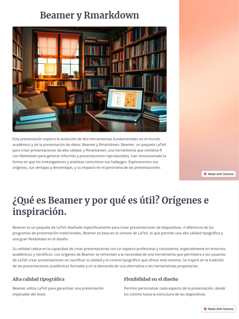 Beamer y Rmarkdown | PDF | Análisis de los datos | Microsoft PowerPoint