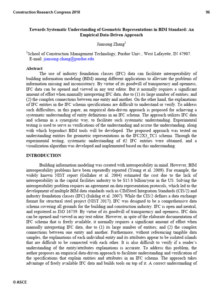 Towards Systematic Understanding of Geometric Representations in BIM Standard An Empirical Data ...