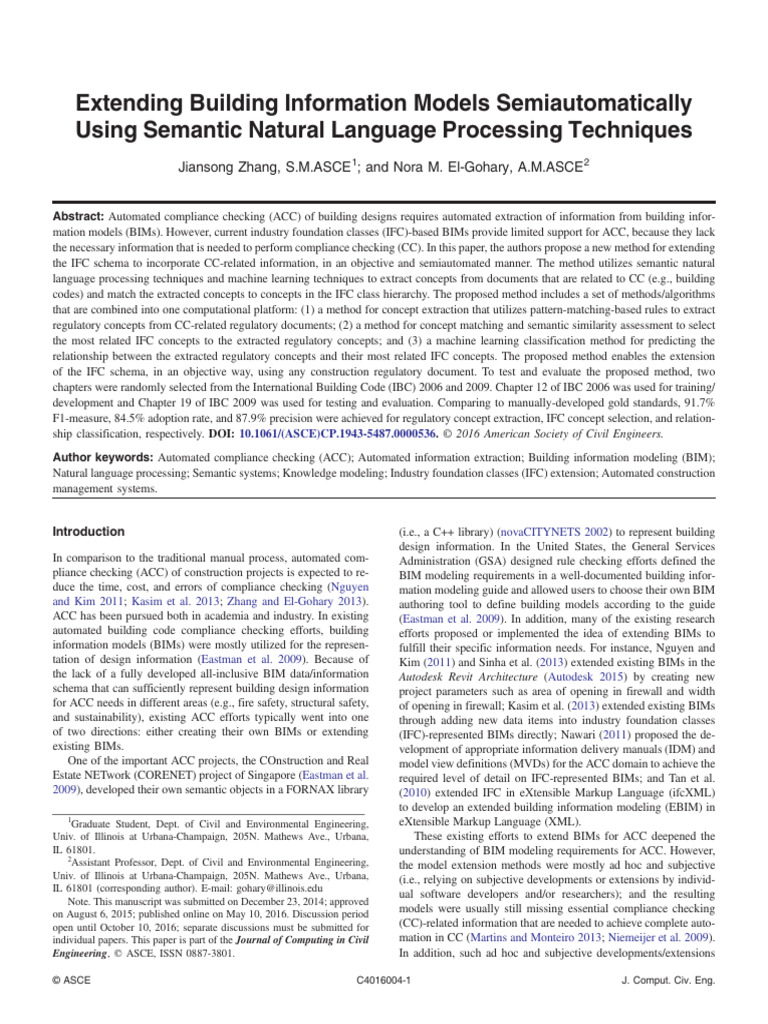 Extending Building Information Models Semiautomatically Using Semantic Natural Language ...