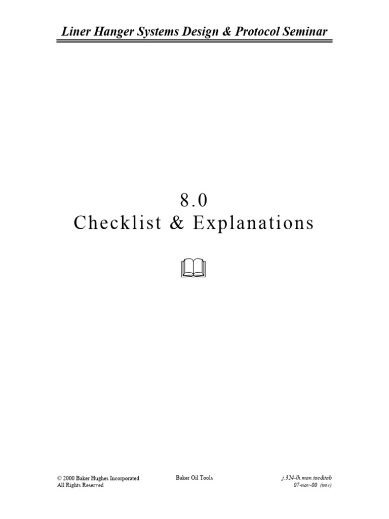 Liner Hanger Checklist & Explanations | PDF | Casing (Borehole ...