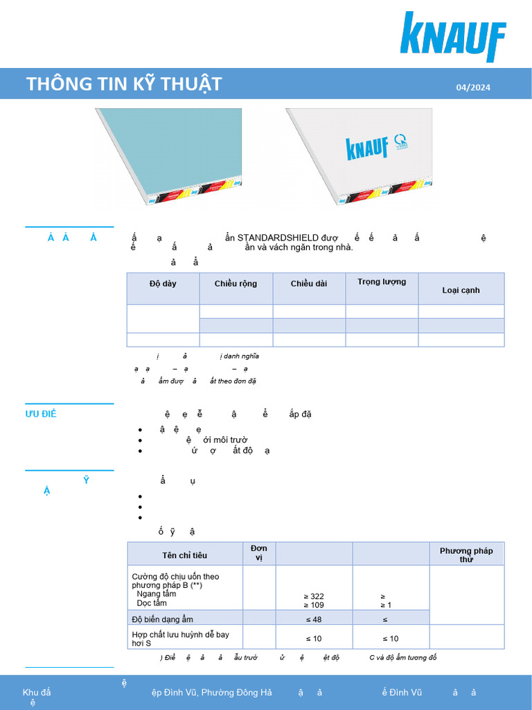 Tam Tieu Chuan StandardShield Thong Tin Ky Thuat | PDF