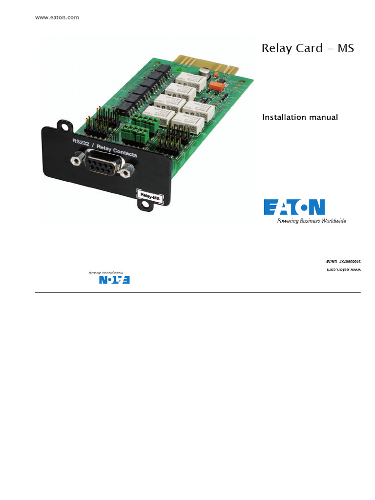 34003907XT-EN - AF (Web) RELAY-MS CARD | PDF | Relay | Computing