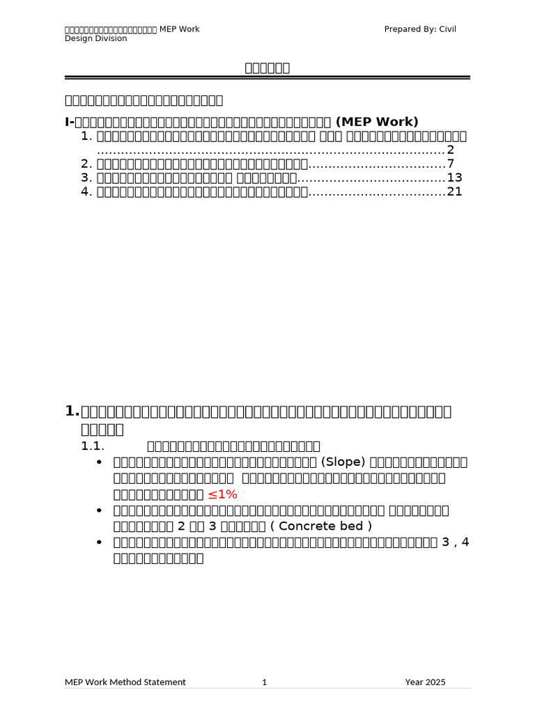 MEP - Method Statement Version2 2025-Mar-19 | PDF