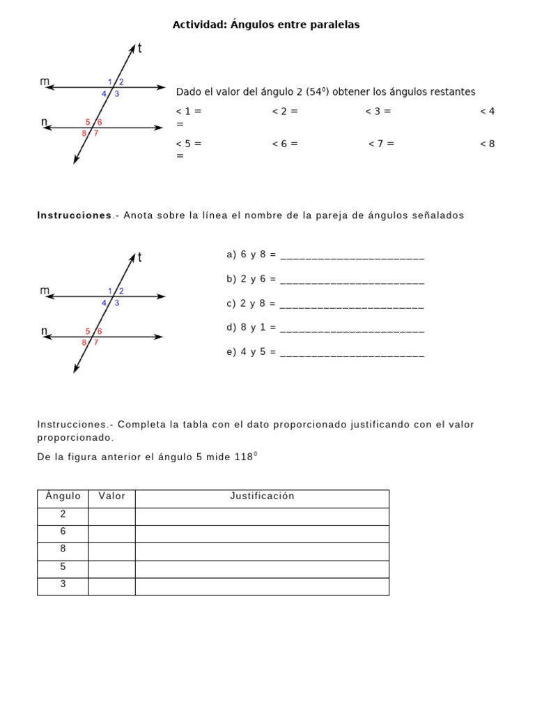 Ángulos Entre Paralelas 2 | PDF
