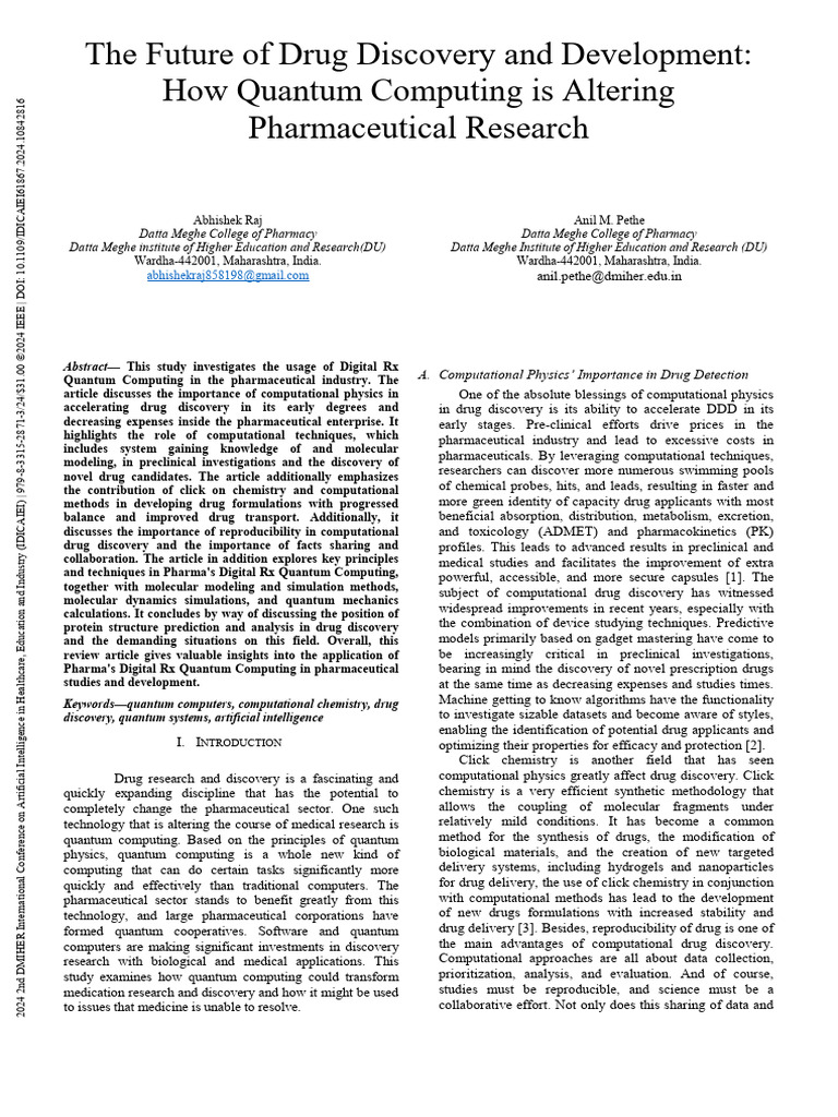 The Future of Drug Discovery and Development How Quantum Computing Is ...