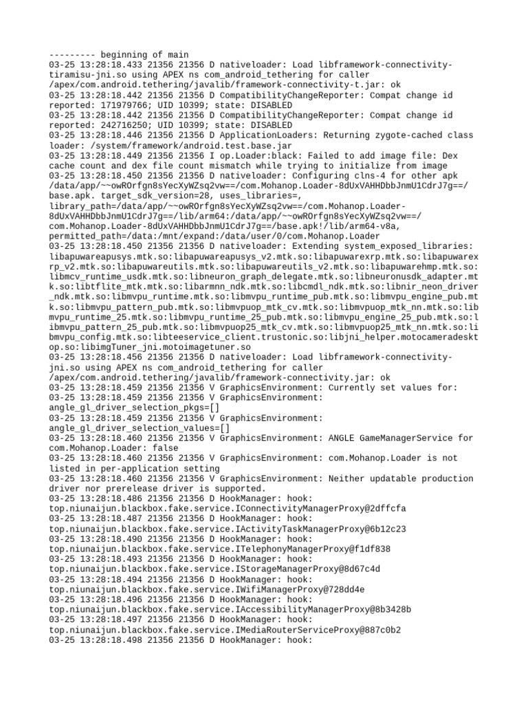 Com - Mohanop.loader Logcat | PDF | Computer Architecture | Operating System Technology
