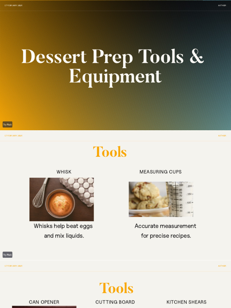 Essential Dessert Prep Tools Guide | PDF | Desserts | Foods