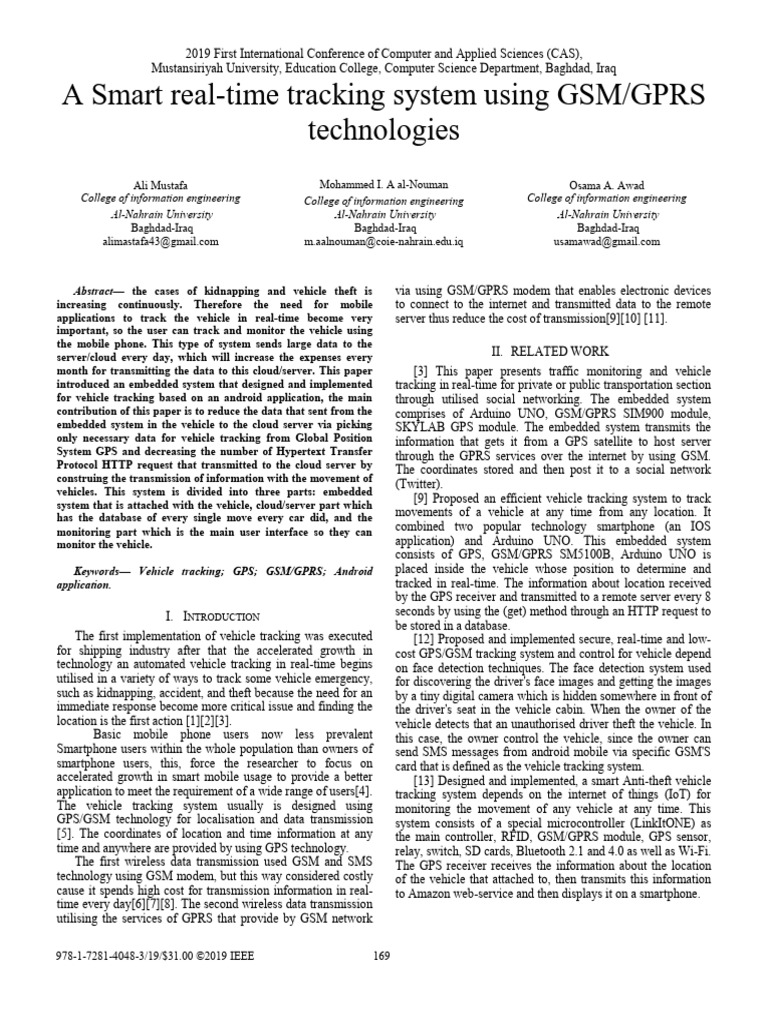 A Smart Real-Time Tracking System Using GSM-GPRS | PDF | General Packet ...