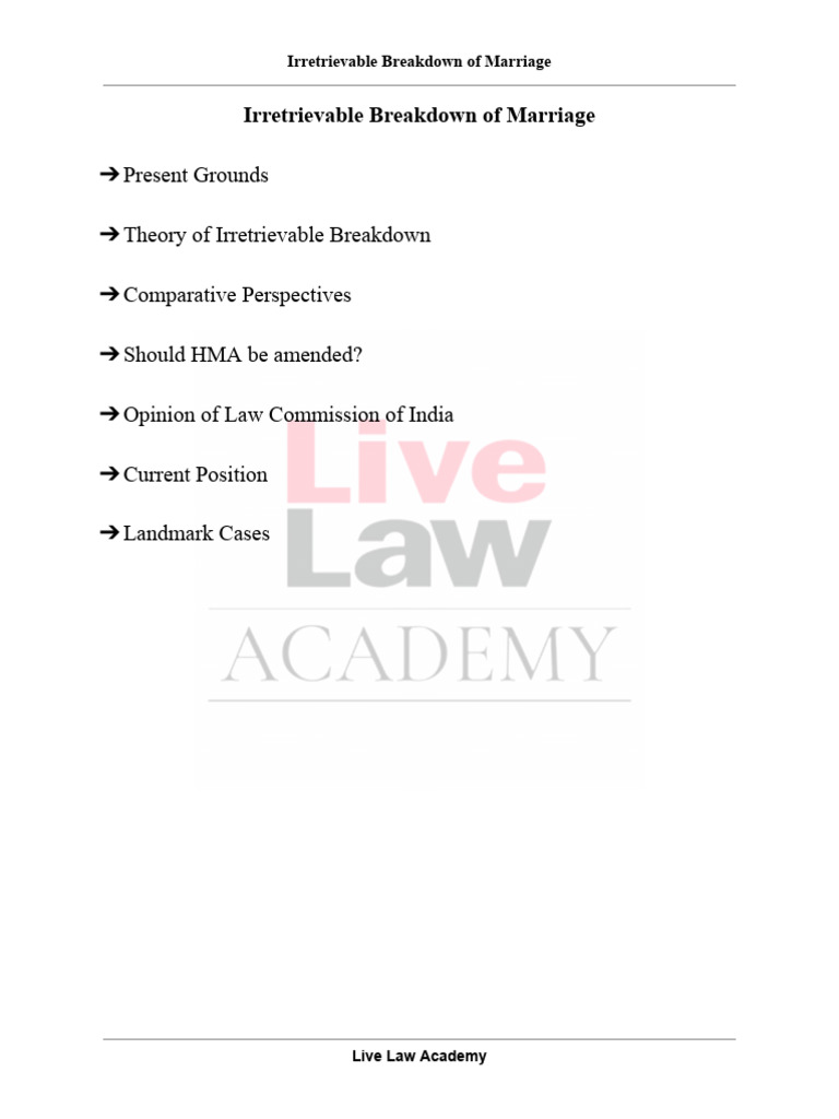 Irretrievable Breakdown of Marriage | PDF | Divorce | Marriage