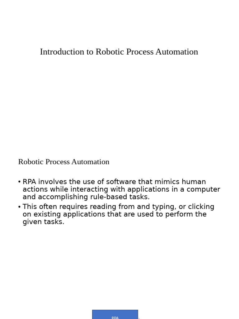 RPA and Differentiating RPA From Automation | PDF | Automation ...