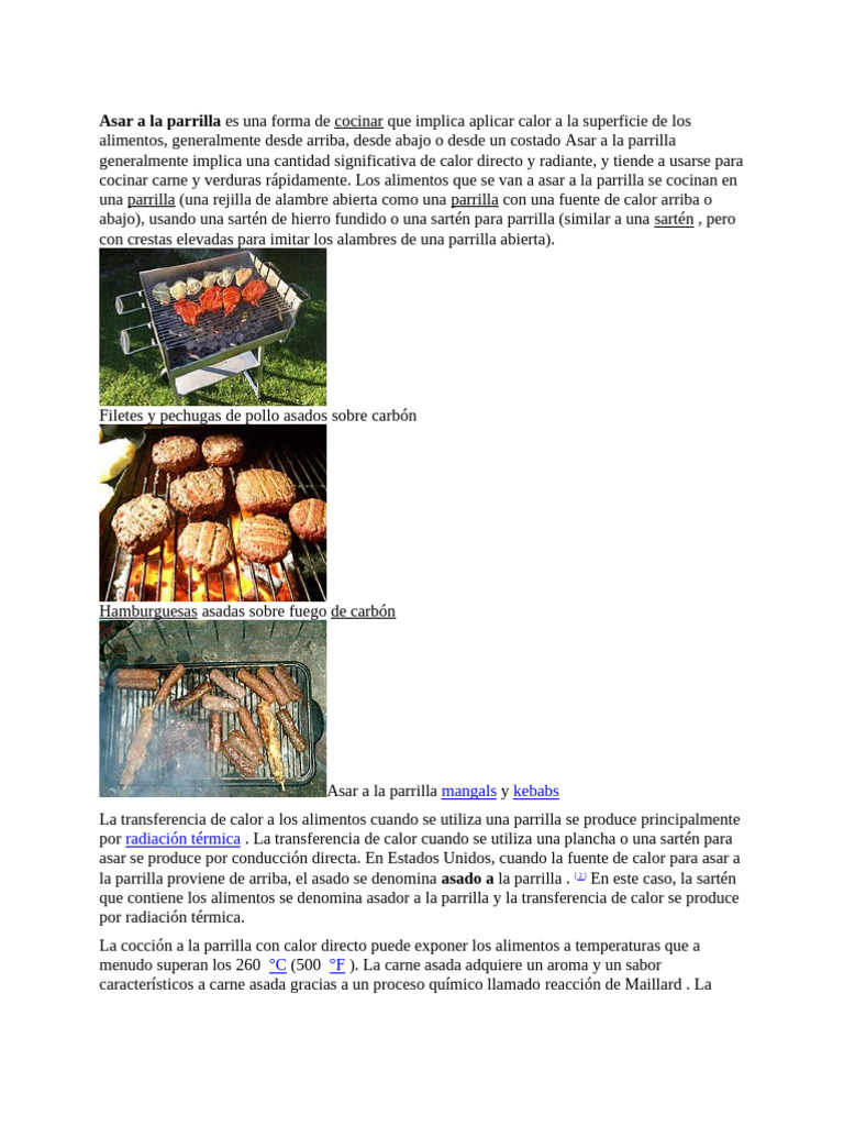 Tecnica de Coccion Asar | PDF | Interrogatorio intenso | Parilla