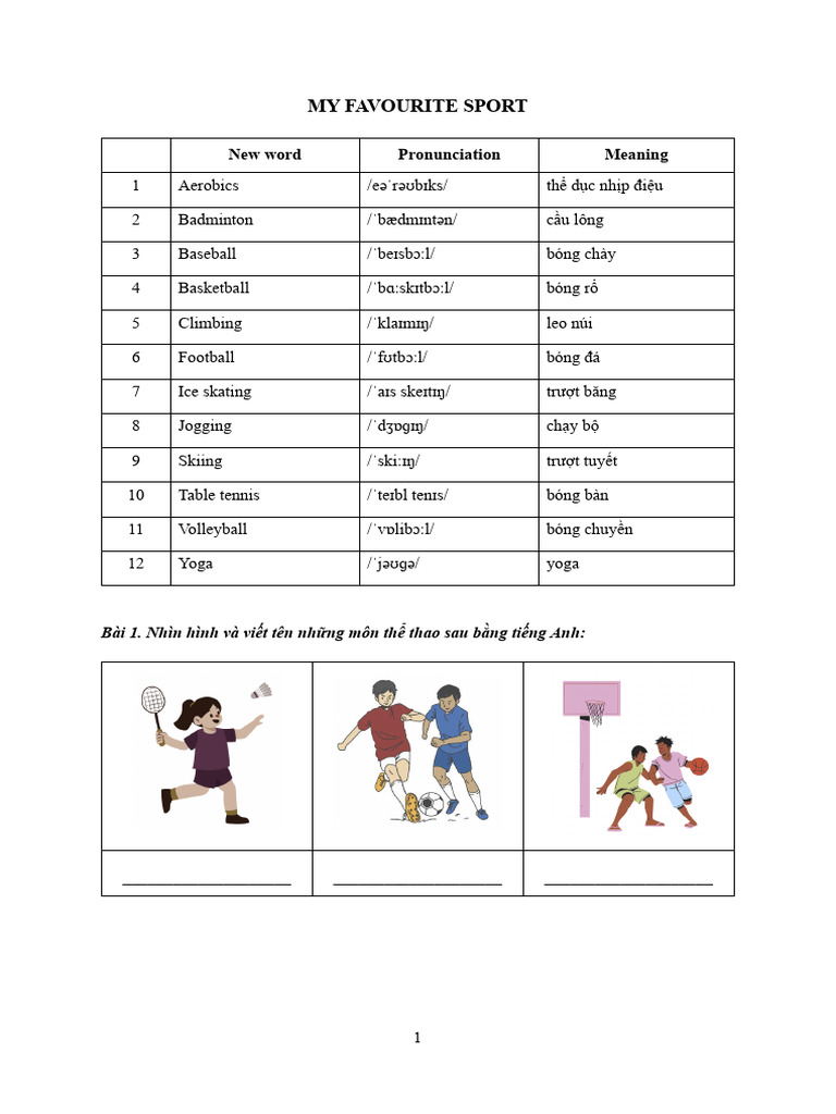 My Favourite Sport | PDF