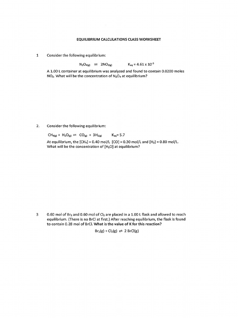 Eqlm Calculations | PDF